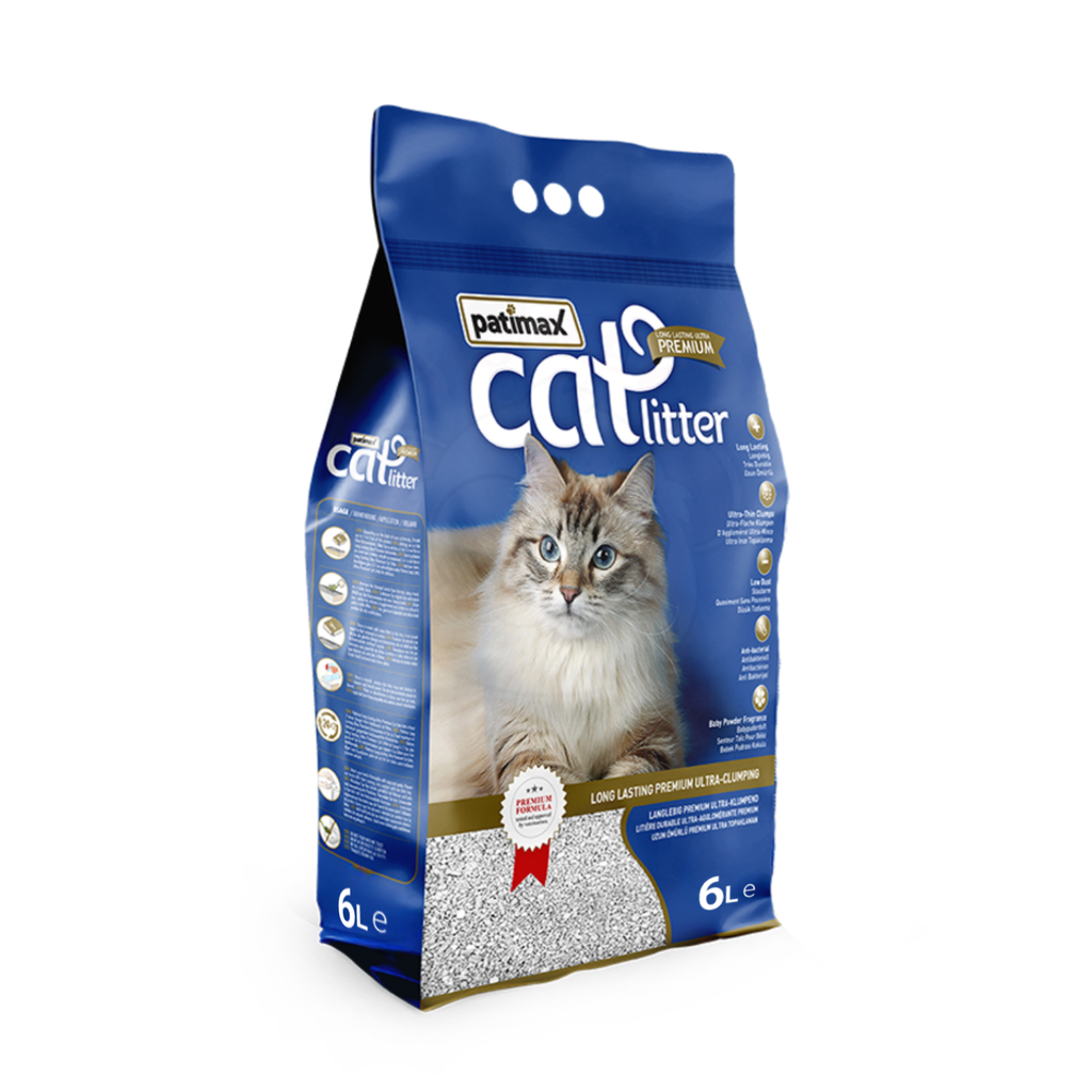 Patimax Ultra Clumping Cat Litter Unscented – 6L Sensitive Formula ...
